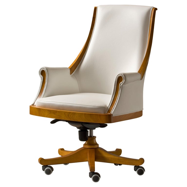 Morelato, President Swivel Chair Made in Cherrywood For Sale at 1stDibs