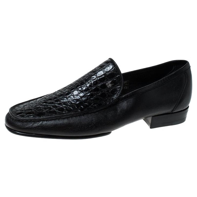 Moreschi Black Croc Leather Loafers Size 40.5 For Sale at 1stDibs ...