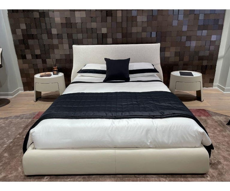 Morfeo Bed Side Tables in Leather (Set of 2) Giorgetti Designed By Carlo Colombo at 1stDibs