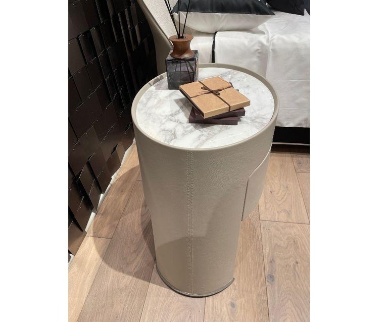 Morfeo Bed Side Tables in Leather (Set of 2) Giorgetti Designed By Carlo Colombo at 1stDibs