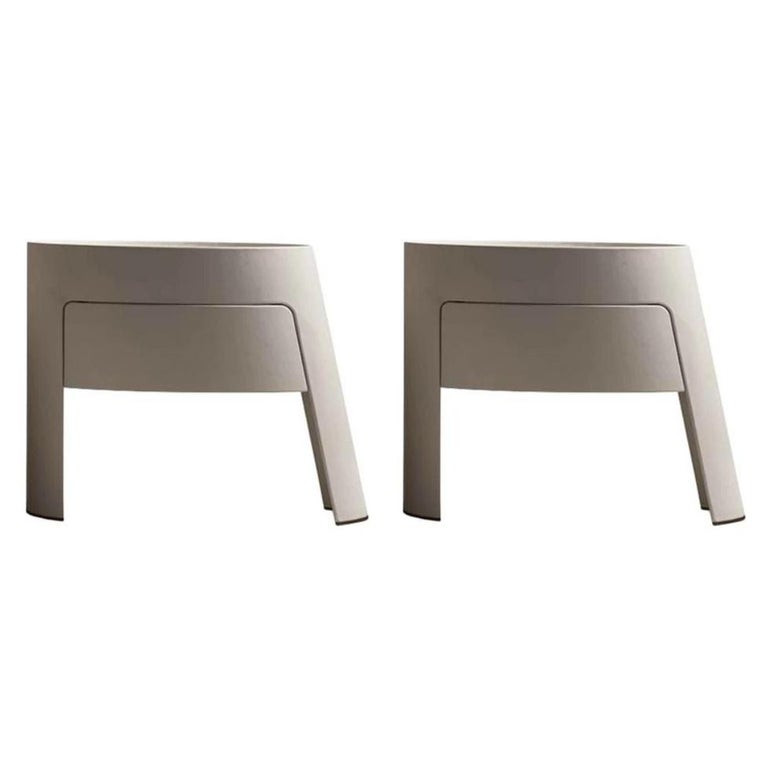 Morfeo Bed Side Tables in Leather (Set of 2) Giorgetti Designed By ...