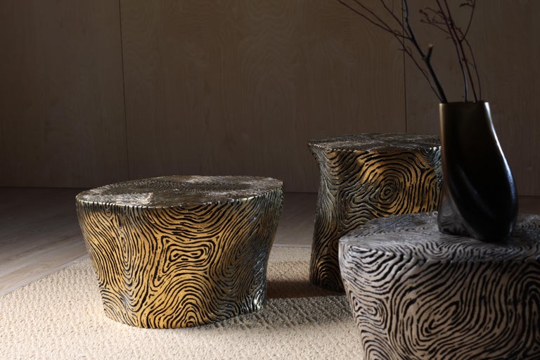 Morgan Side Table, low size, in Polished Silver Bronze from Elan ...