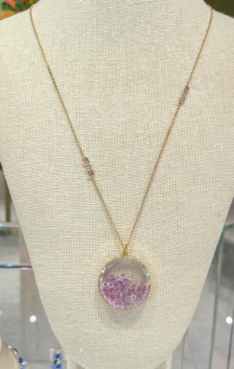Moritz Glik 18k Rose Gold Diamond Lavender White Sapphire Shaker ...