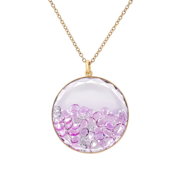 Moritz Glik 18k Rose Gold Diamond Lavender White Sapphire Shaker ...