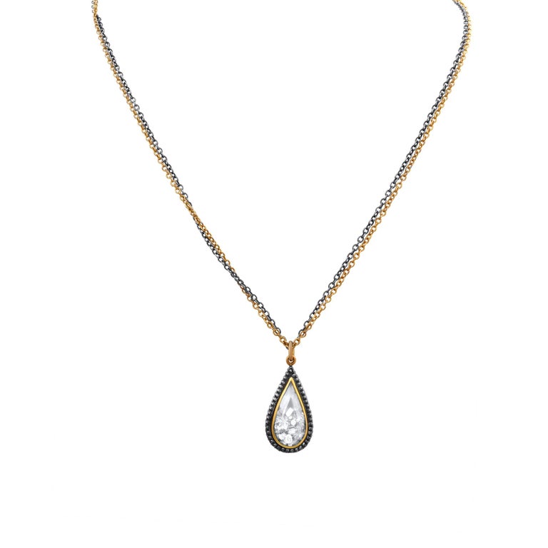 Moritz Glik 18k Yellow Gold Diamond White Sapphire Shaker Necklace For ...