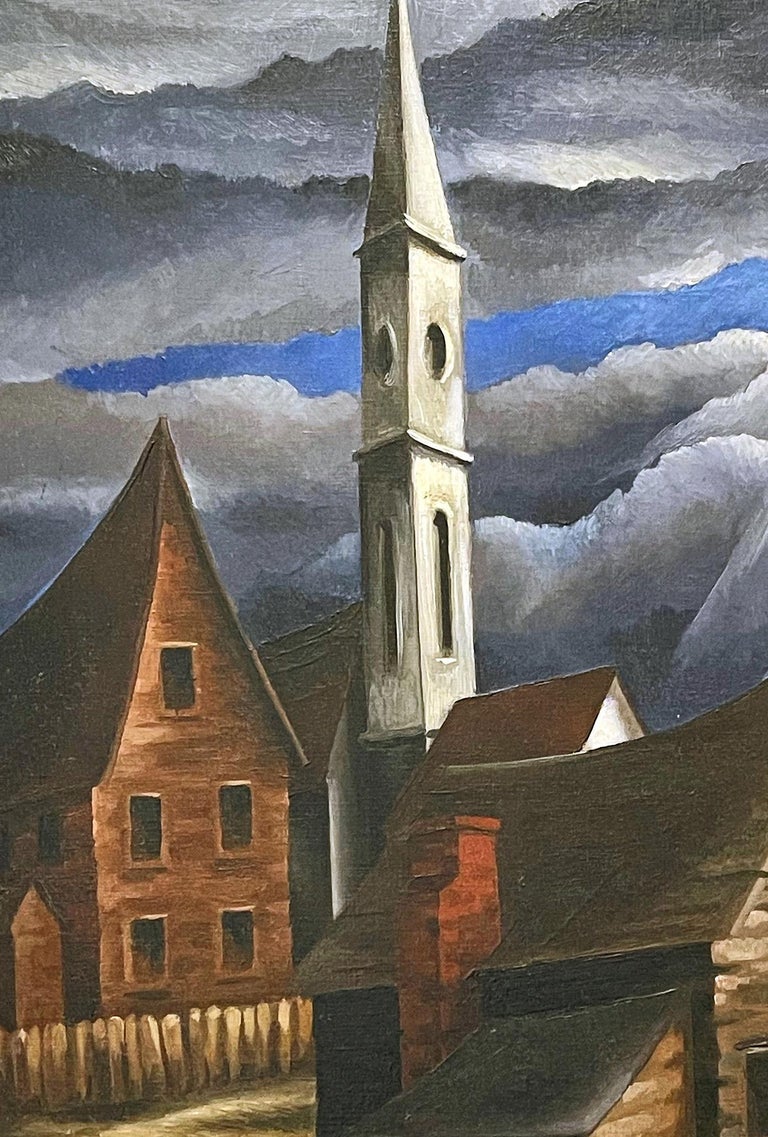 "Morning Chat," Moody, Atmospheric Painting by Daniel Koerner, WPA ...