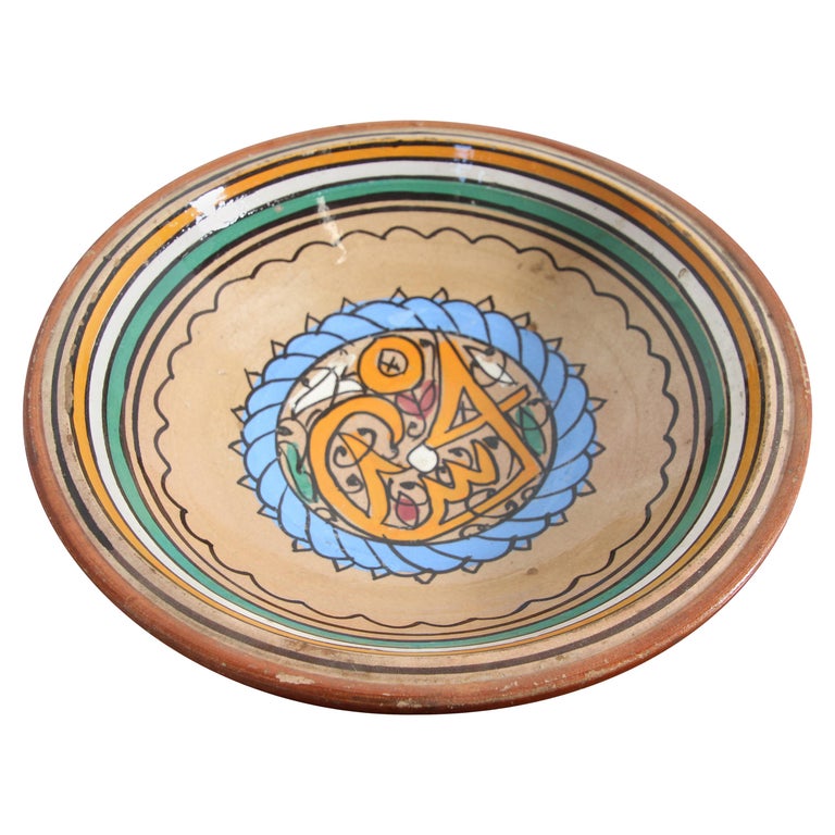 Moroccan Antique Ceramic Pottery Bowl from Fez 19th Century at 1stDibs