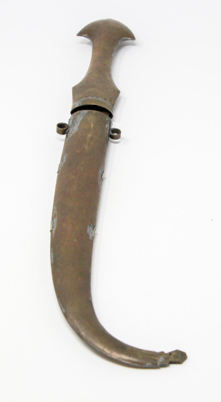 Moroccan Dagger Brass and Silver Decorative Collector Khoumya For Sale ...