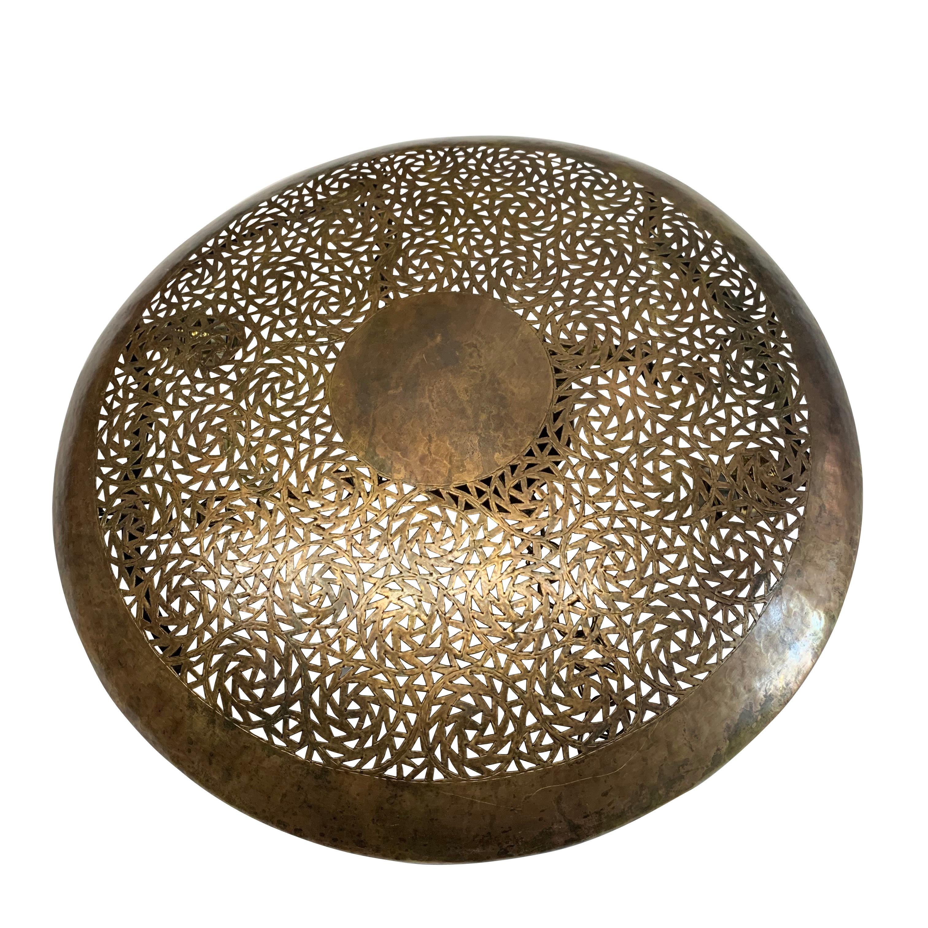 Moroccan Bronze Perforated Design Ceiling Mount Chandelier ...