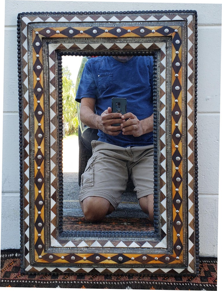 Moroccan Camel Bone Mirror, MD26SM Rectangular For Sale at 1stDibs