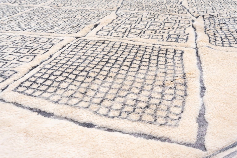 Moroccan Carpet with All-Over Diamond Design Gray and Cream Tones ...