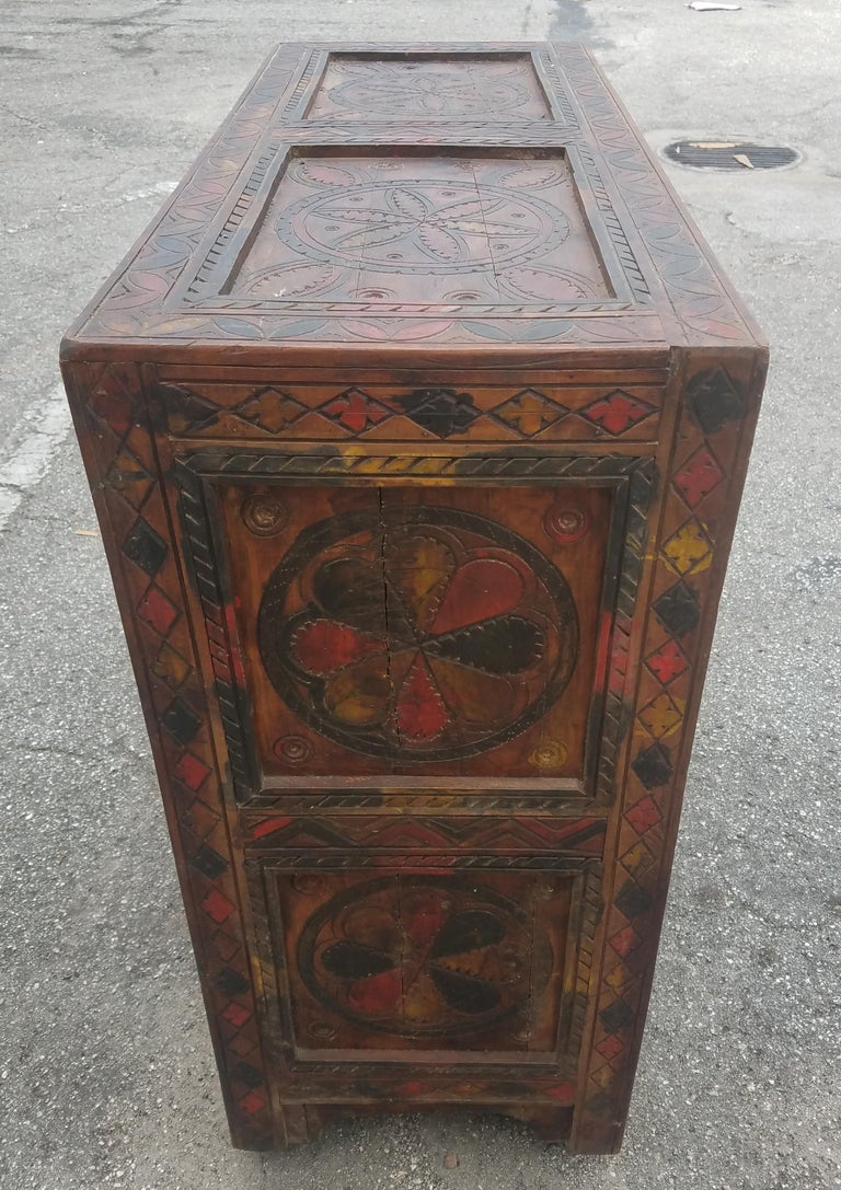 Moroccan Carved Wooden Cabinet, Berber Style at 1stDibs