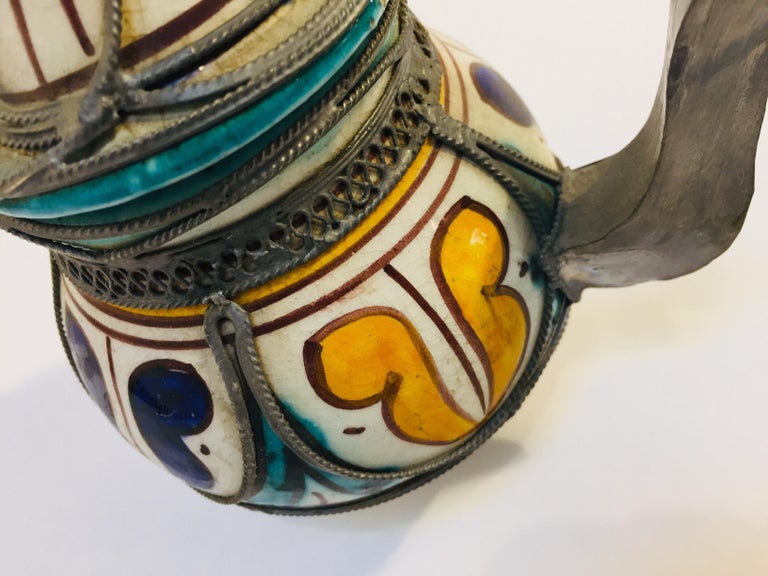 Moroccan Ceramic and Silver Filigree Decorative Tea Pot at 1stDibs ...