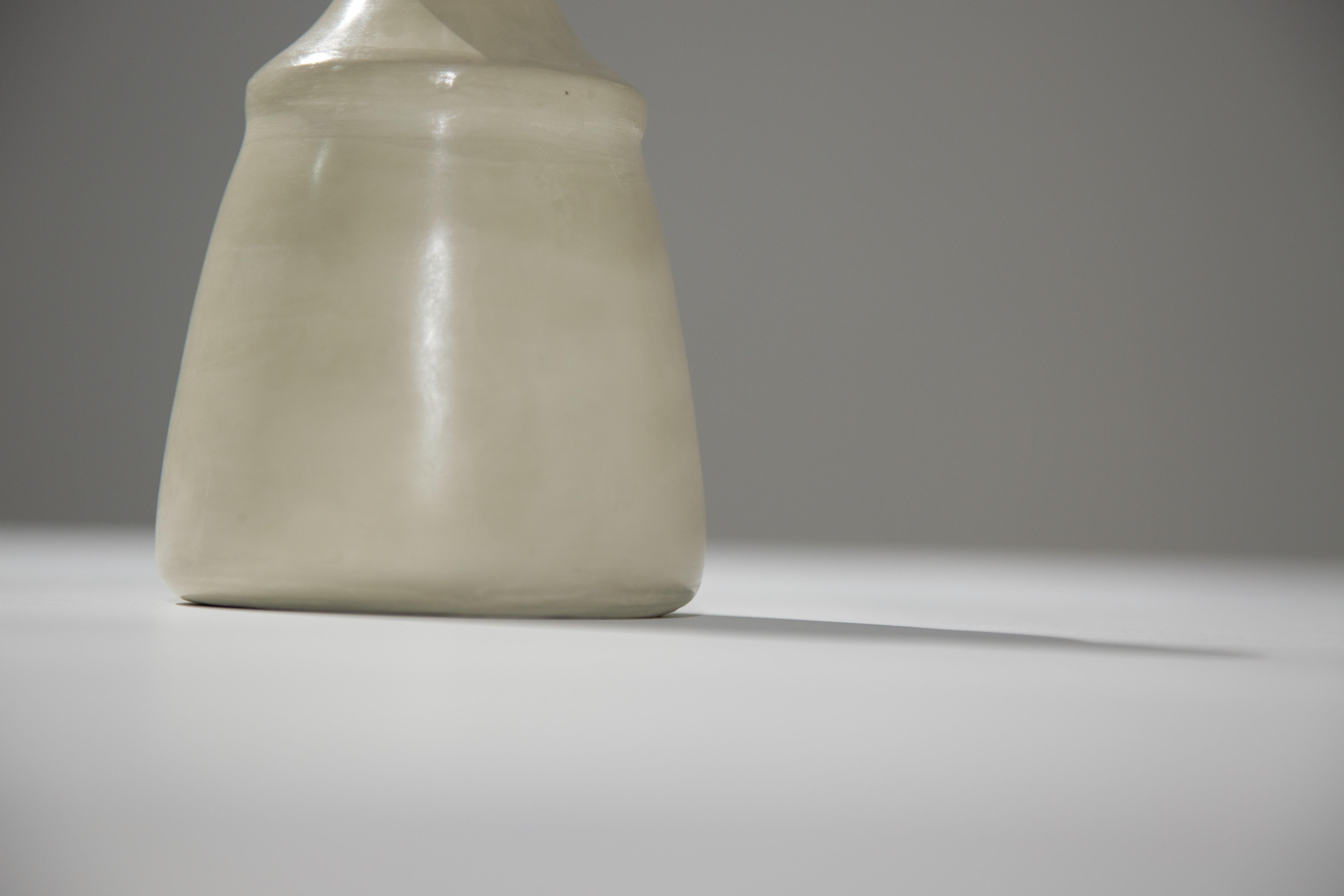 Moroccan Ceramic Hamou Vase - Egg Shell For Sale at 1stDibs