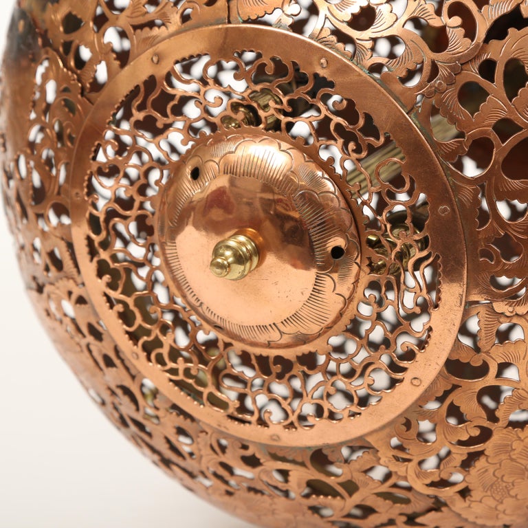 Vintage Pierced Copper Moroccan Ceiling Fixture with Brass Accents at ...