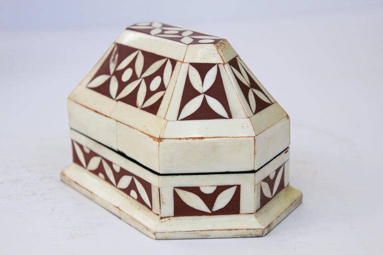 Moroccan Decorative Trinkets Boxes Inlaid with White Bone at 1stDibs