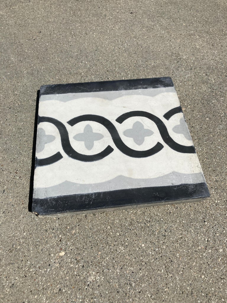 Moroccan Encaustic Cement Tile Sample with Modern Design For Sale at ...