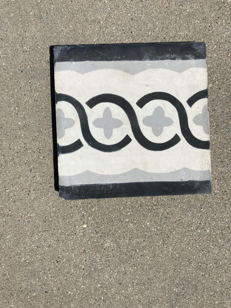 Moroccan Encaustic Cement Tile Sample with Modern Design For Sale at ...