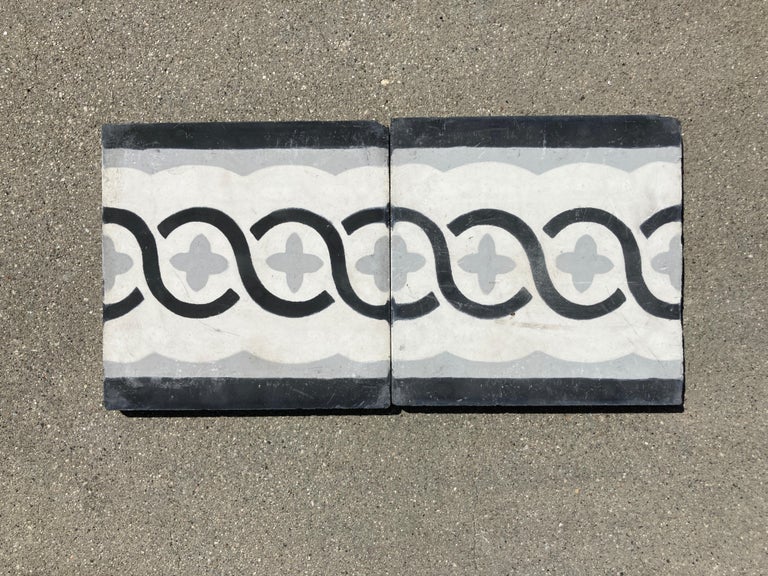 Moroccan Encaustic Cement Tile Sample with Modern Design For Sale at ...