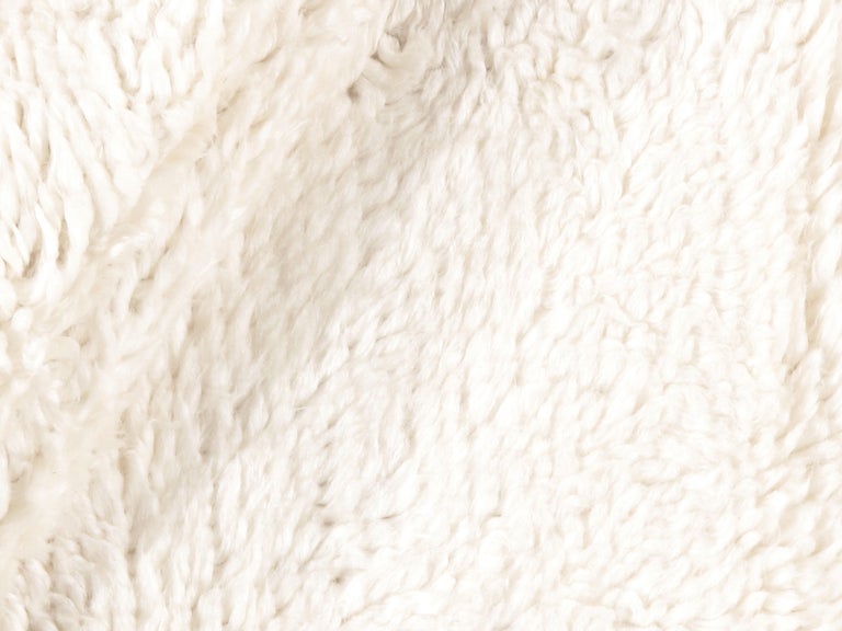 Moroccan Style Fluffy Solid Ivory Rug 11'7 x 14'11 For Sale at 1stDibs