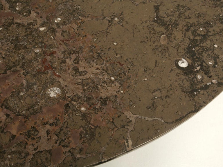Moroccan Fossil Stone Top and Stainless Steel Base Dining or Kitchen ...