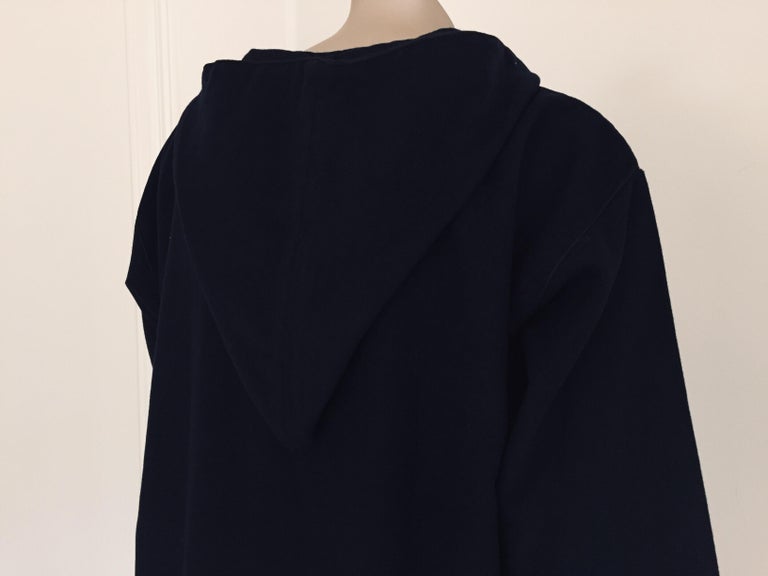 Moroccan Gentleman Hooded Blue Wool Djellaba For Sale at 1stDibs