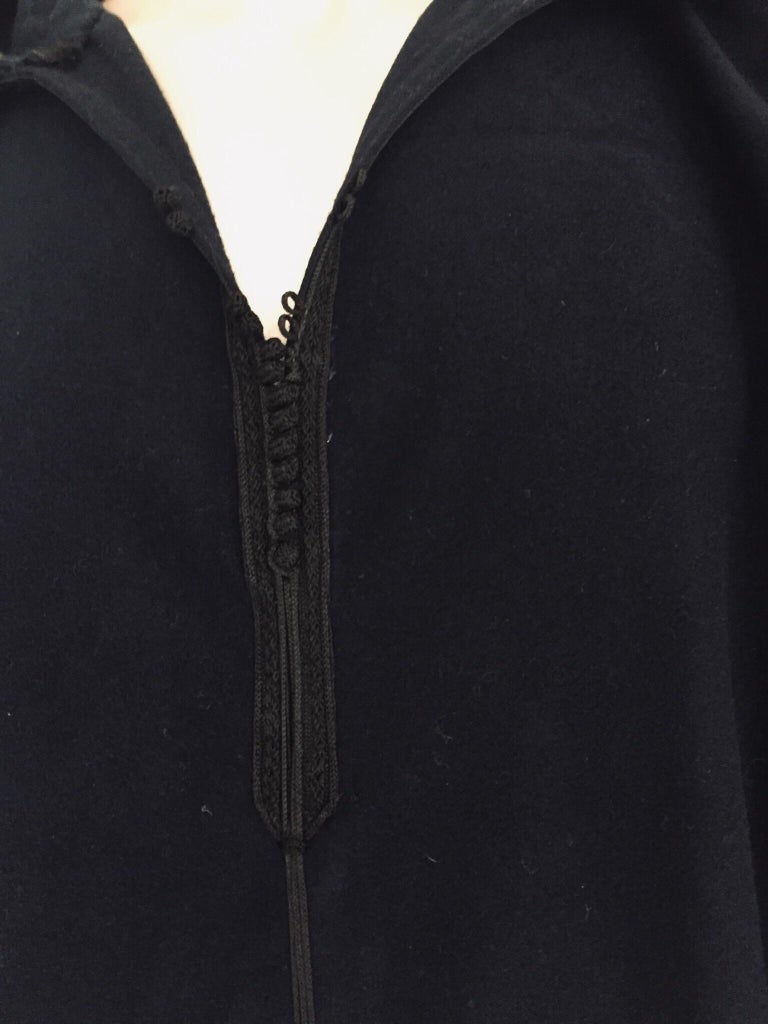 Moroccan Gentleman Hooded Blue Wool Djellaba For Sale at 1stDibs