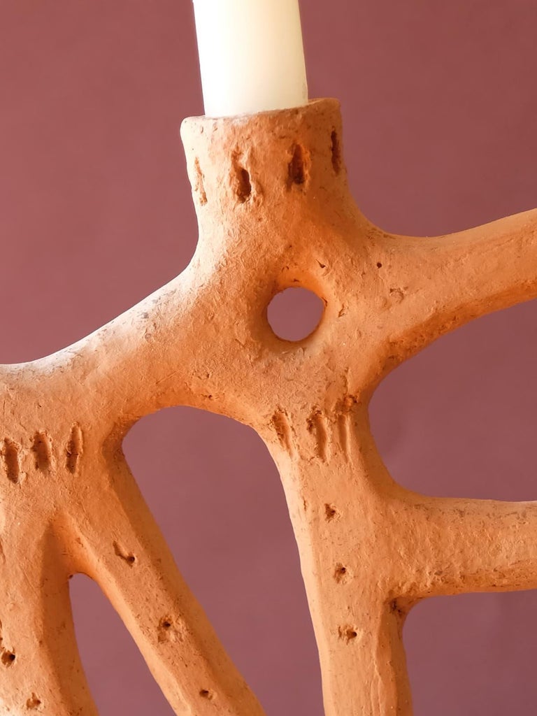 Moroccan Giant terracotta Candle Holder Handbuilt by the Potter Houda ...