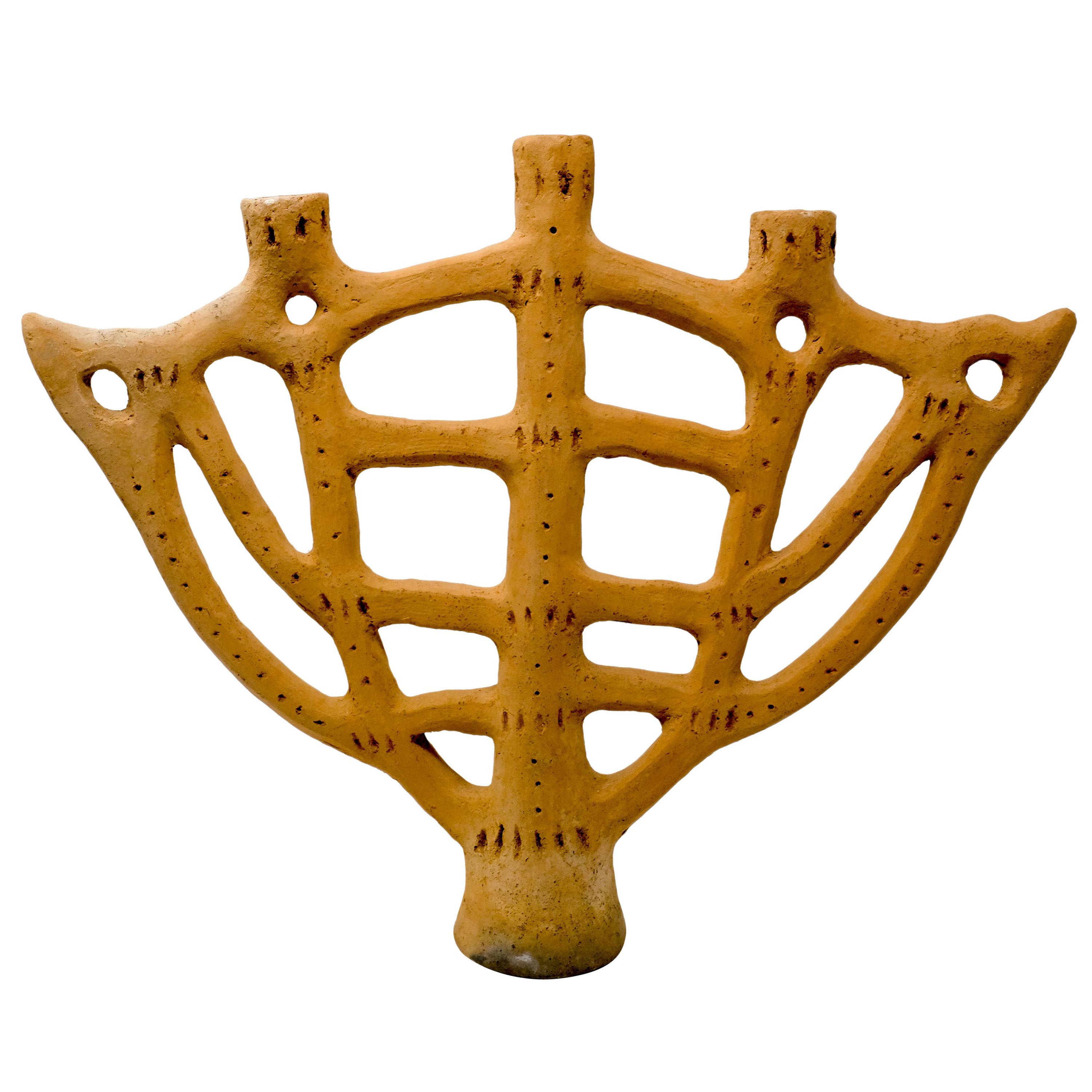 Moroccan Terracotta Candle Holder Handbuilt and Handpainted by the ...