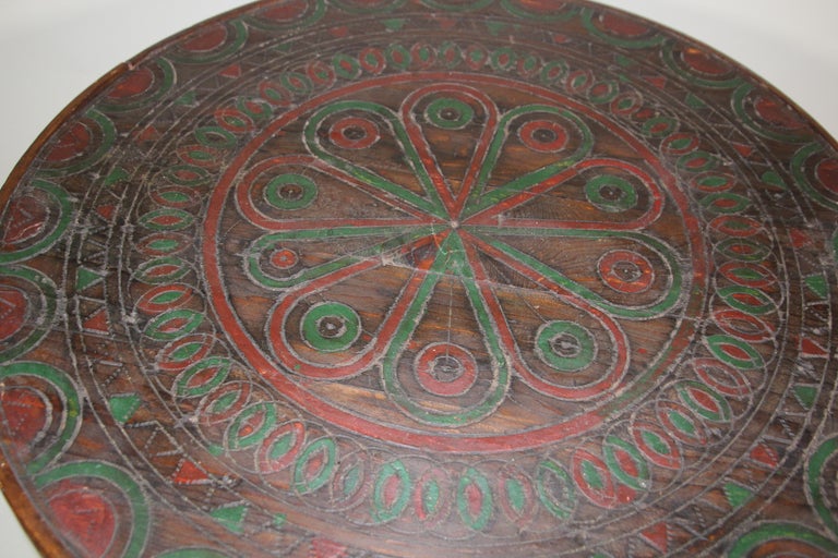 Moroccan Hand Carved Tribal Ethnic Low Coffee Table at 1stDibs