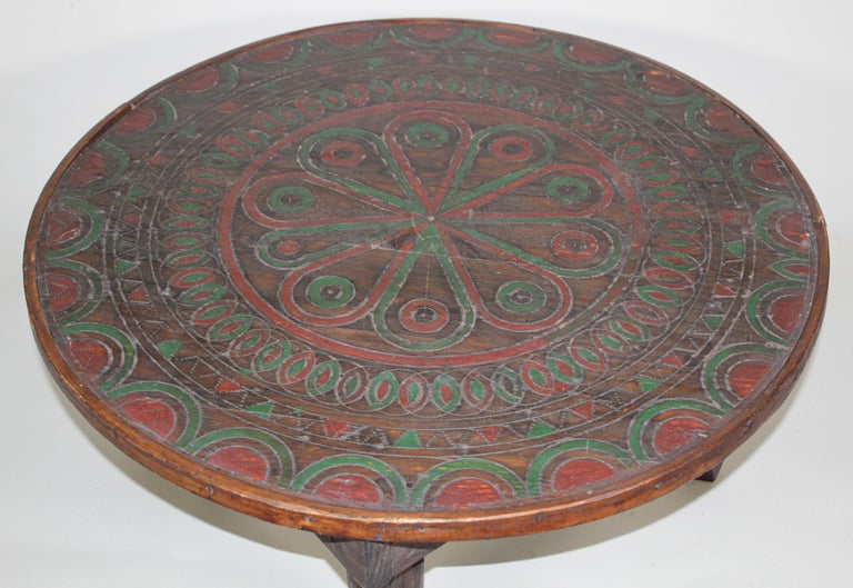 Moroccan Hand Carved Tribal Ethnic Low Coffee Table at 1stDibs