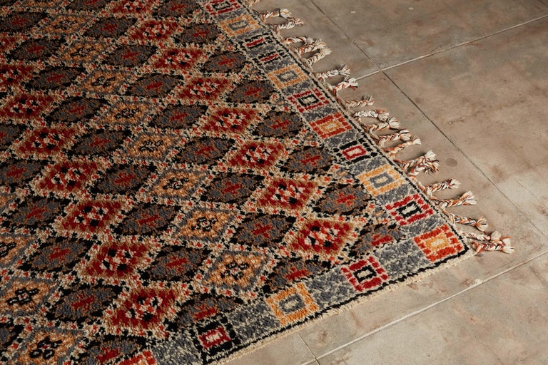 Moroccan Hand Knotted Wool Rug at 1stDibs