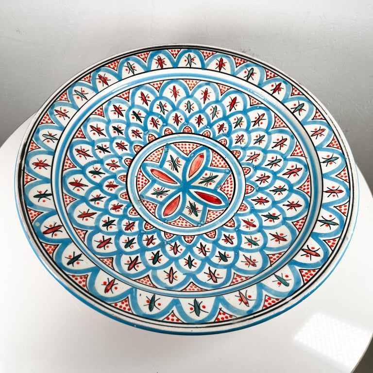 Moroccan Hand Painted Blue Couscous Platter Assala Safi Pottery For ...