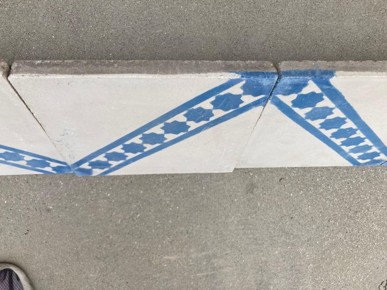 Moroccan Hand Painted Cement Tiles with Traditional Fez Design Set of 6 ...