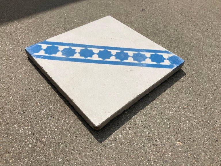 Moroccan Hand Painted Cement Tiles with Traditional Fez Design Set of 6 ...