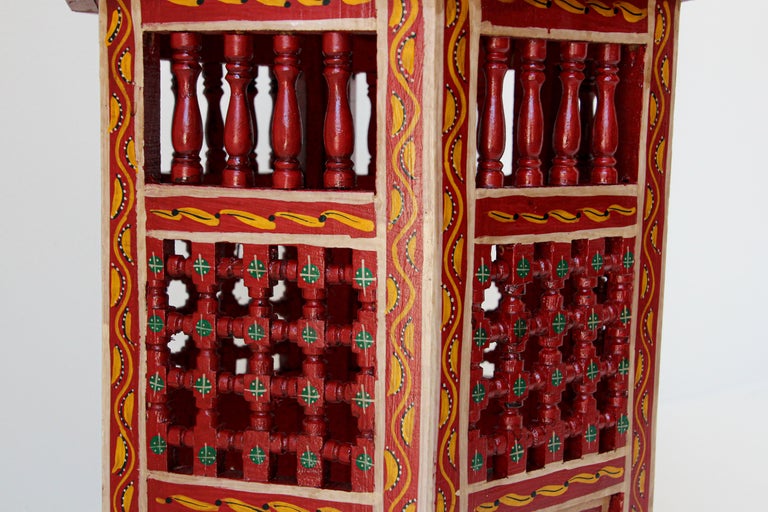 Moroccan Hand Painted Side Table in Red at 1stDibs | moroccan table ...