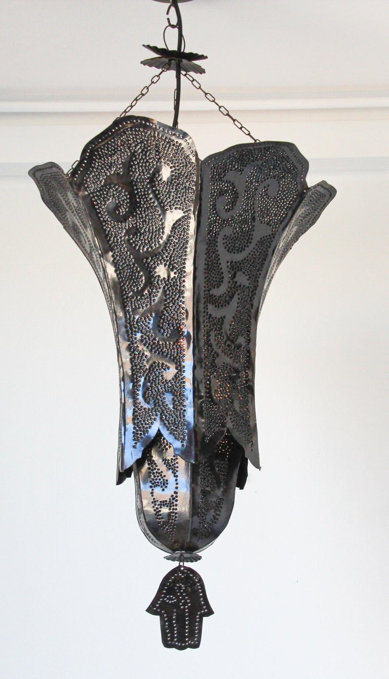 Moroccan Handcrafted Metal Lantern Pendant, North Africa For Sale at ...