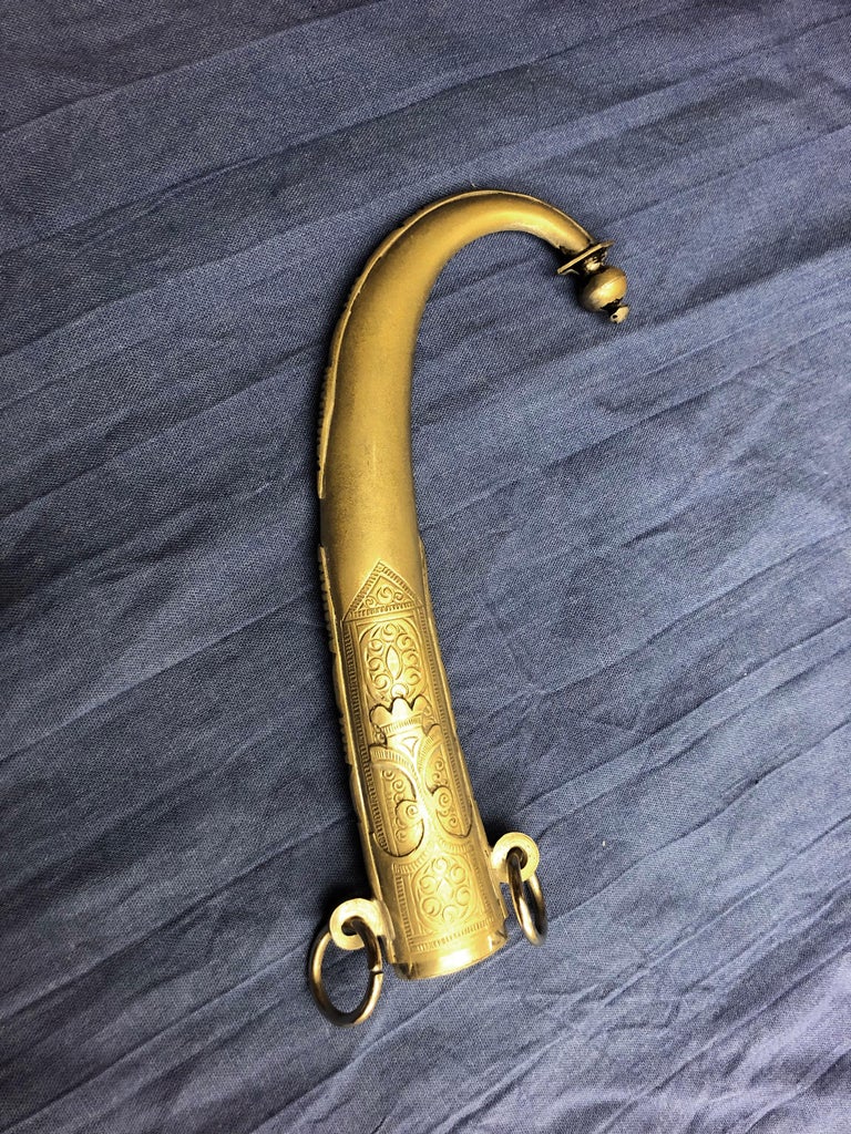 Moroccan Handmade Koummya Dagger Knife, Curved Blade Bone Handle Silver ...