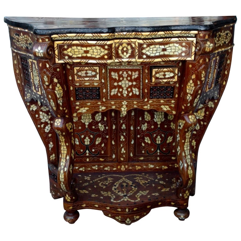 Moroccan Inlaid Console at 1stdibs