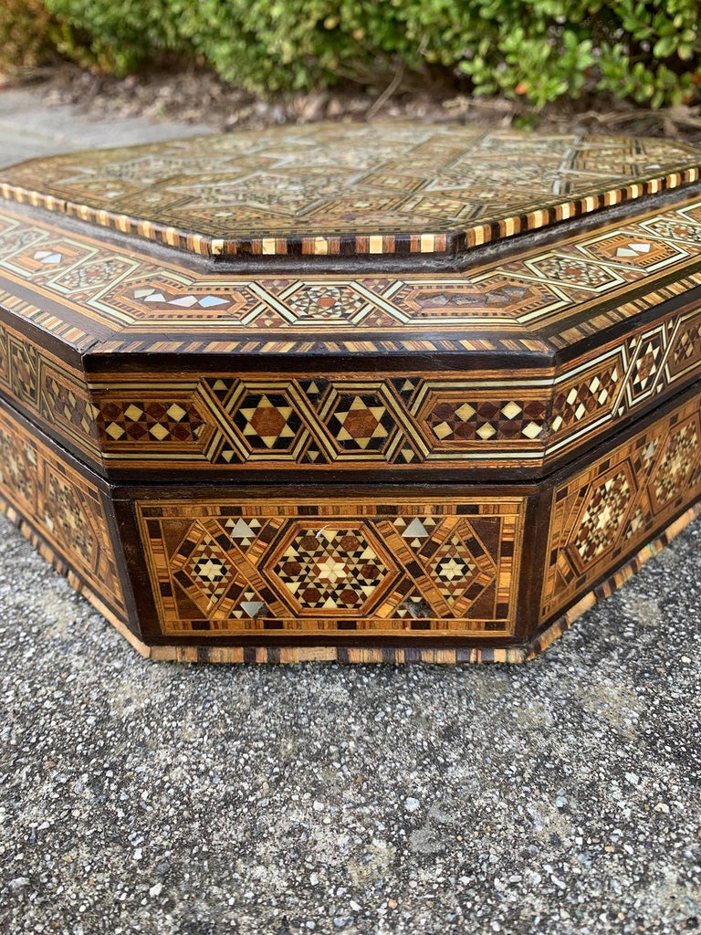 Moroccan Inlaid Octagonal Box, circa 1900 at 1stDibs