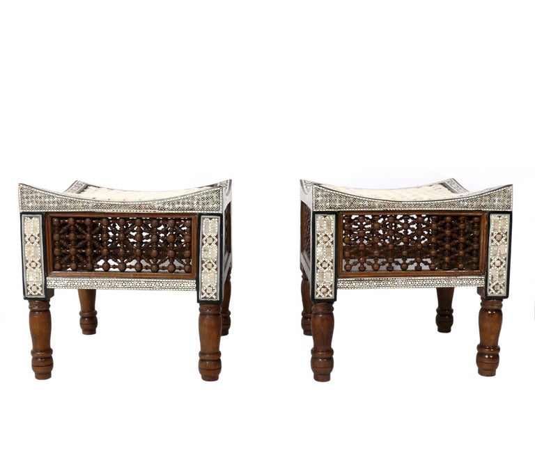 Moroccan Inlaid Stools For Sale at 1stDibs