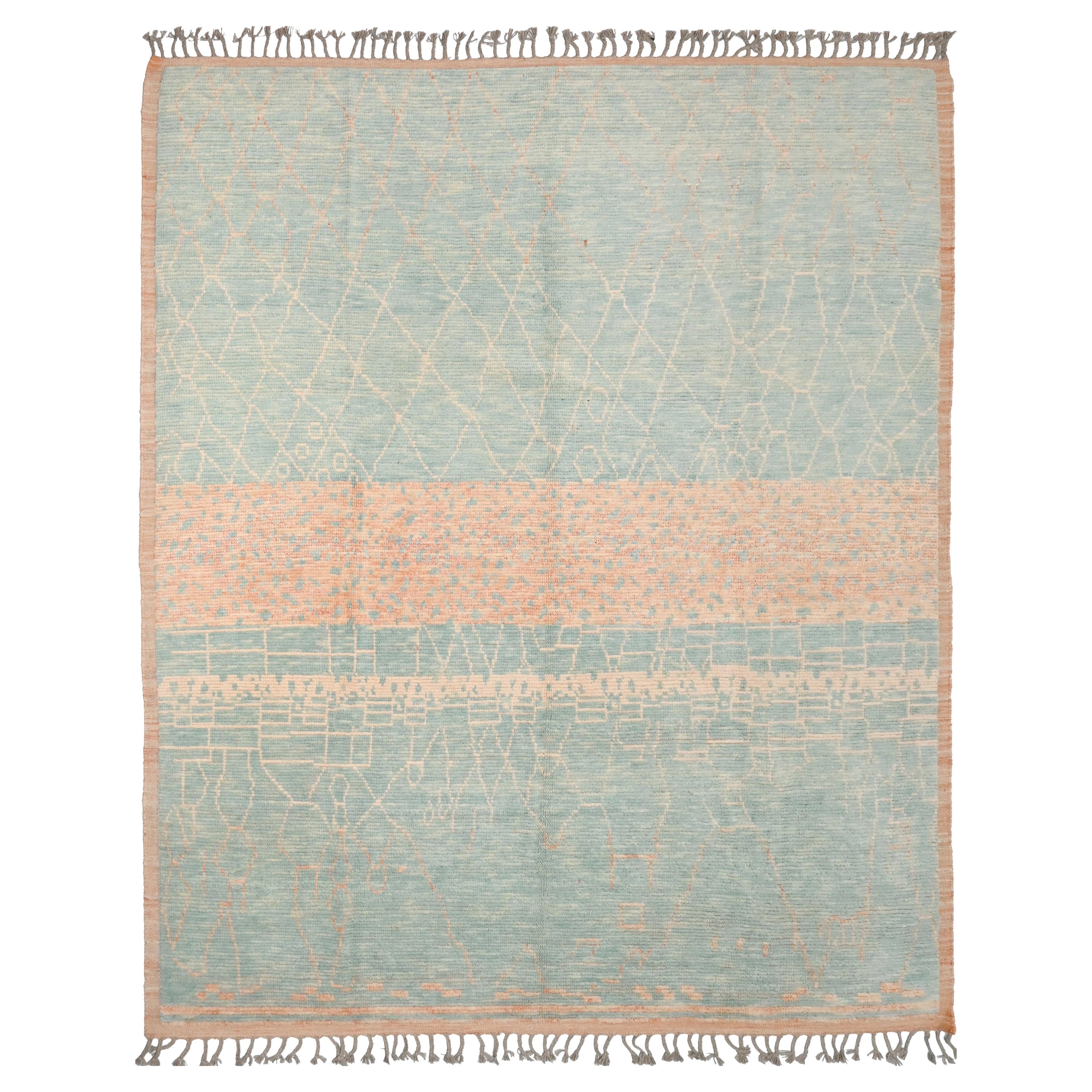 Moroccan Inspired Rug Hand-Knotted 9'09" x 14'03" For Sale at 1stDibs