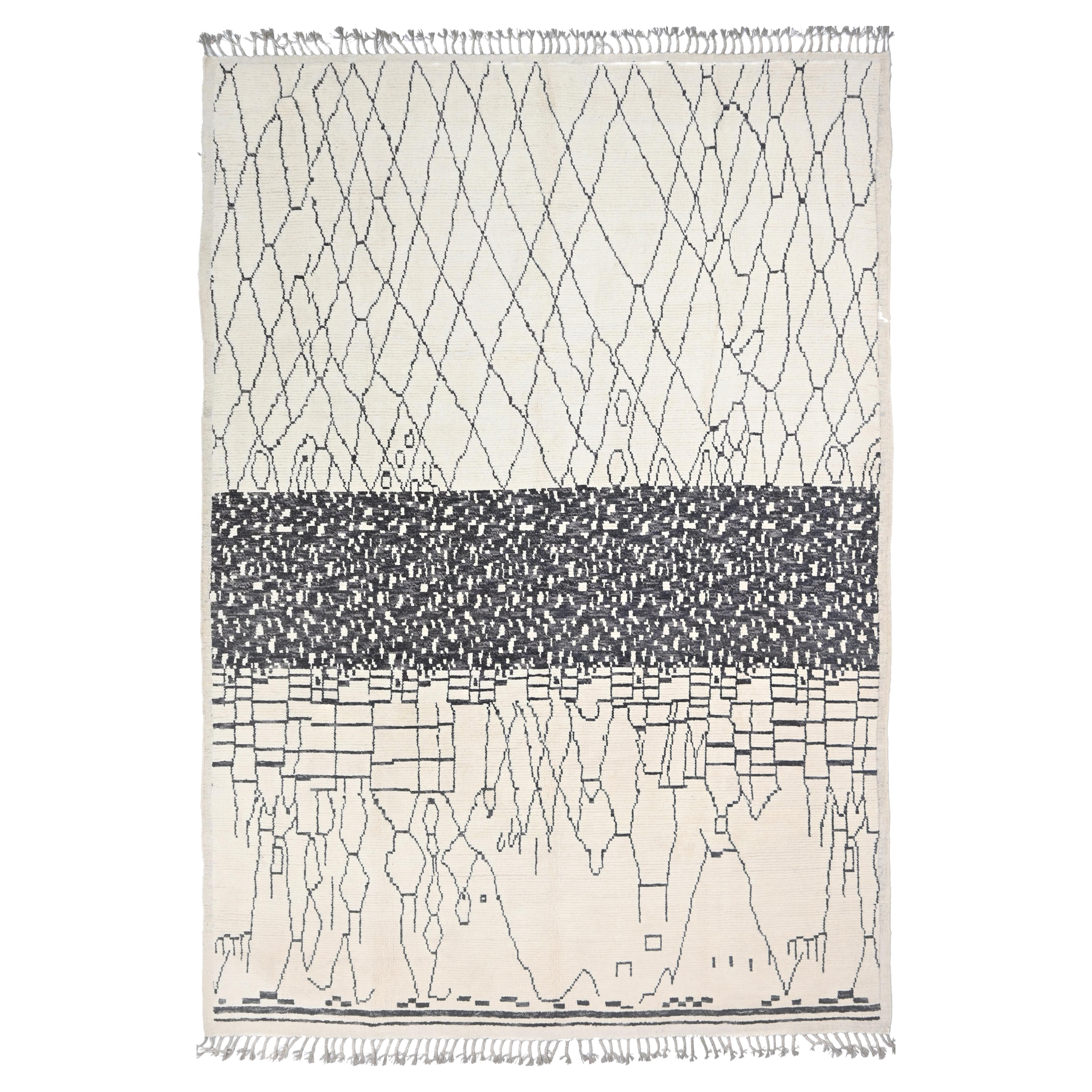 Moroccan Inspired Rug Hand-Knotted 9'09" x 14'03" For Sale at 1stDibs