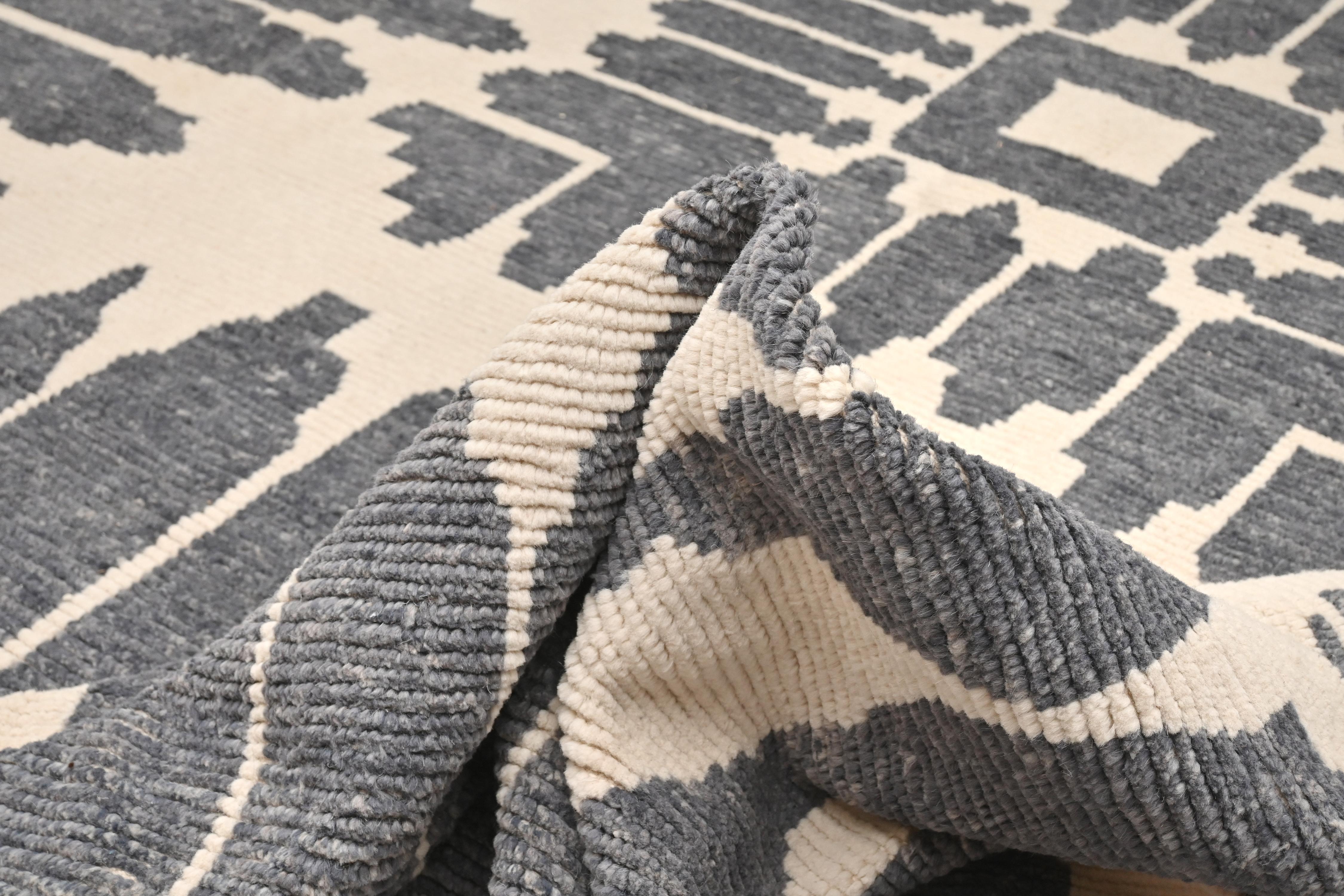 Moroccan Inspired Rug Hand-Knotted 9'09" x 14'03" For Sale at 1stDibs