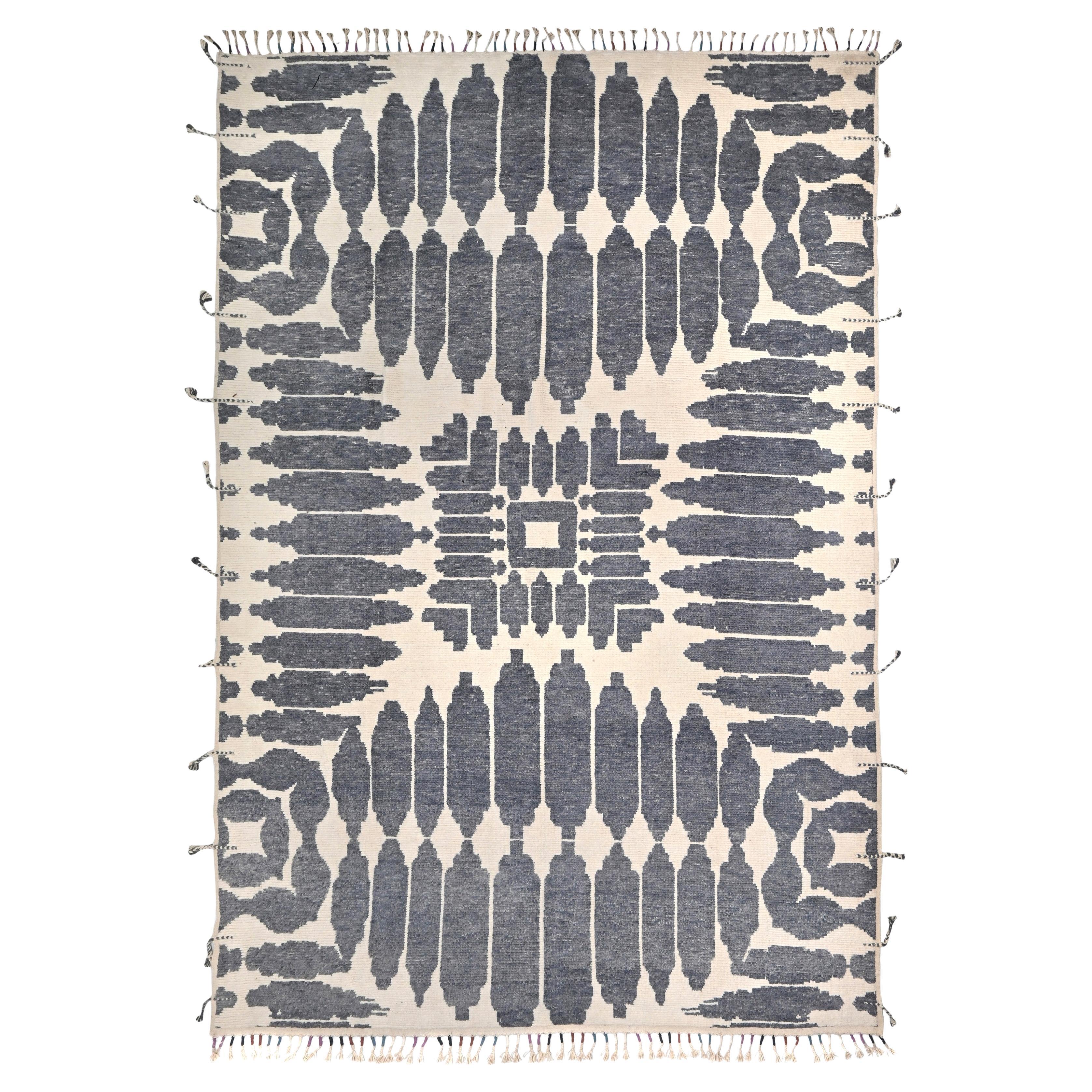 Moroccan Inspired Rug Hand-Knotted 9'09" x 14'03" For Sale at 1stDibs