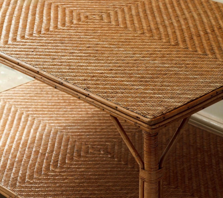 Very Large Rattan Table, 1950s For Sale at 1stDibs