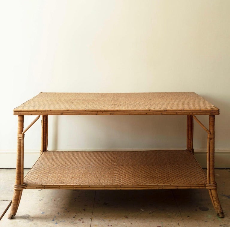 Very Large Rattan Table, 1950s For Sale at 1stDibs