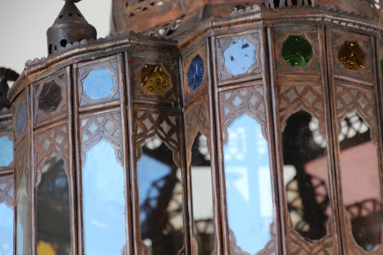 Moroccan Moorish Multicolor Glass Light Fixture For Sale At 1stdibs