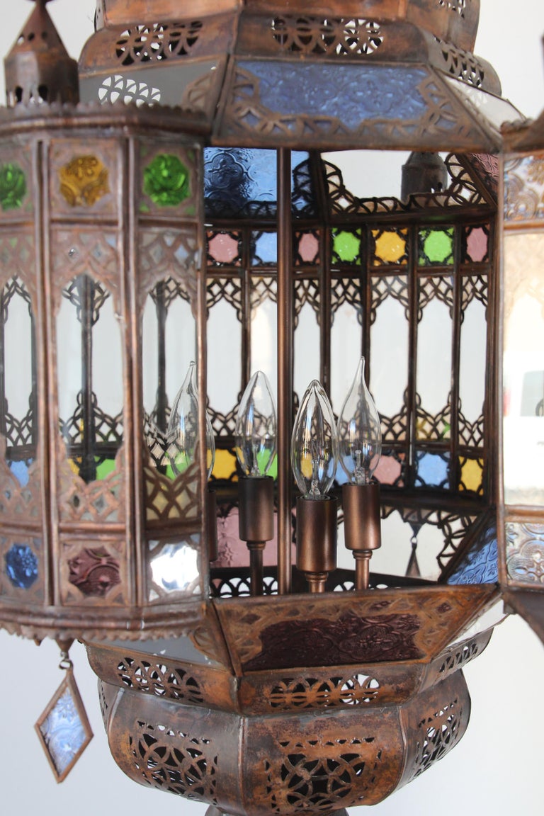 Moroccan Moorish Multicolor Glass Light Fixture For Sale At 1stdibs