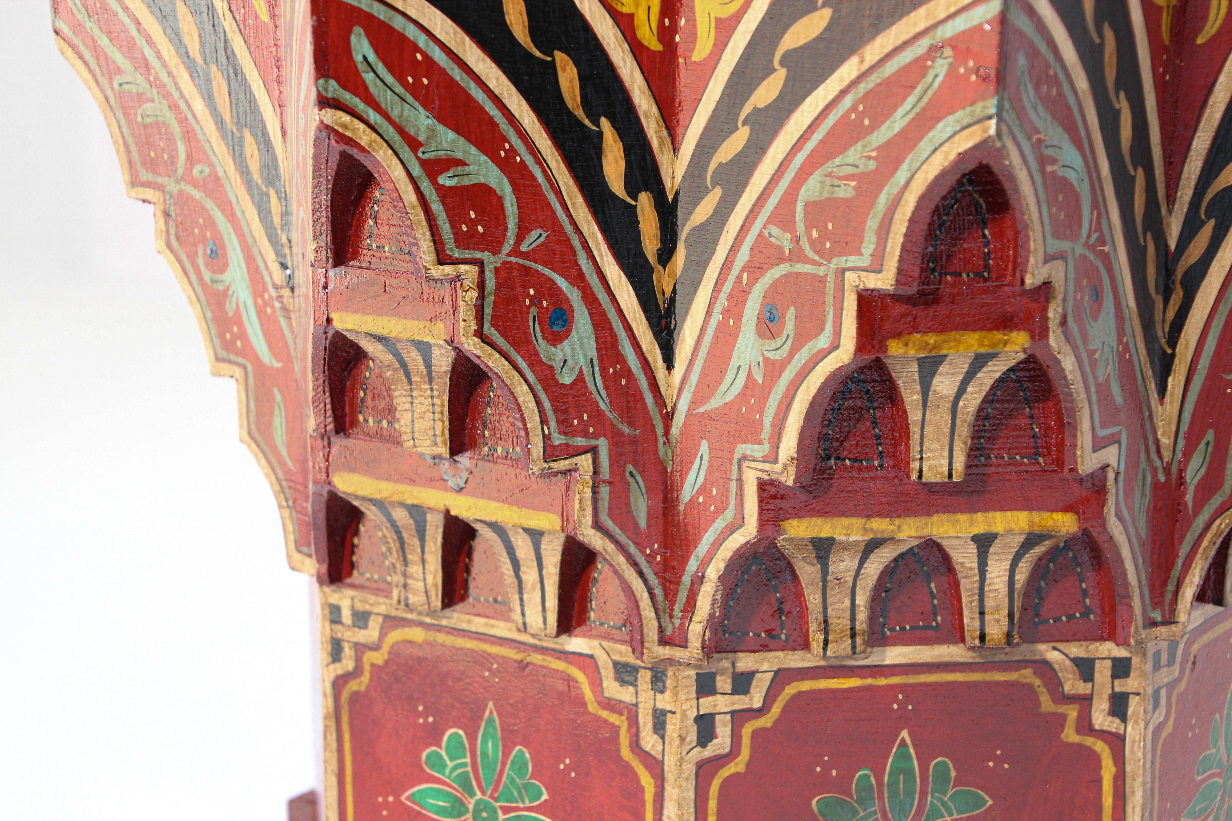 Moroccan Moorish Star Red Side Table at 1stDibs